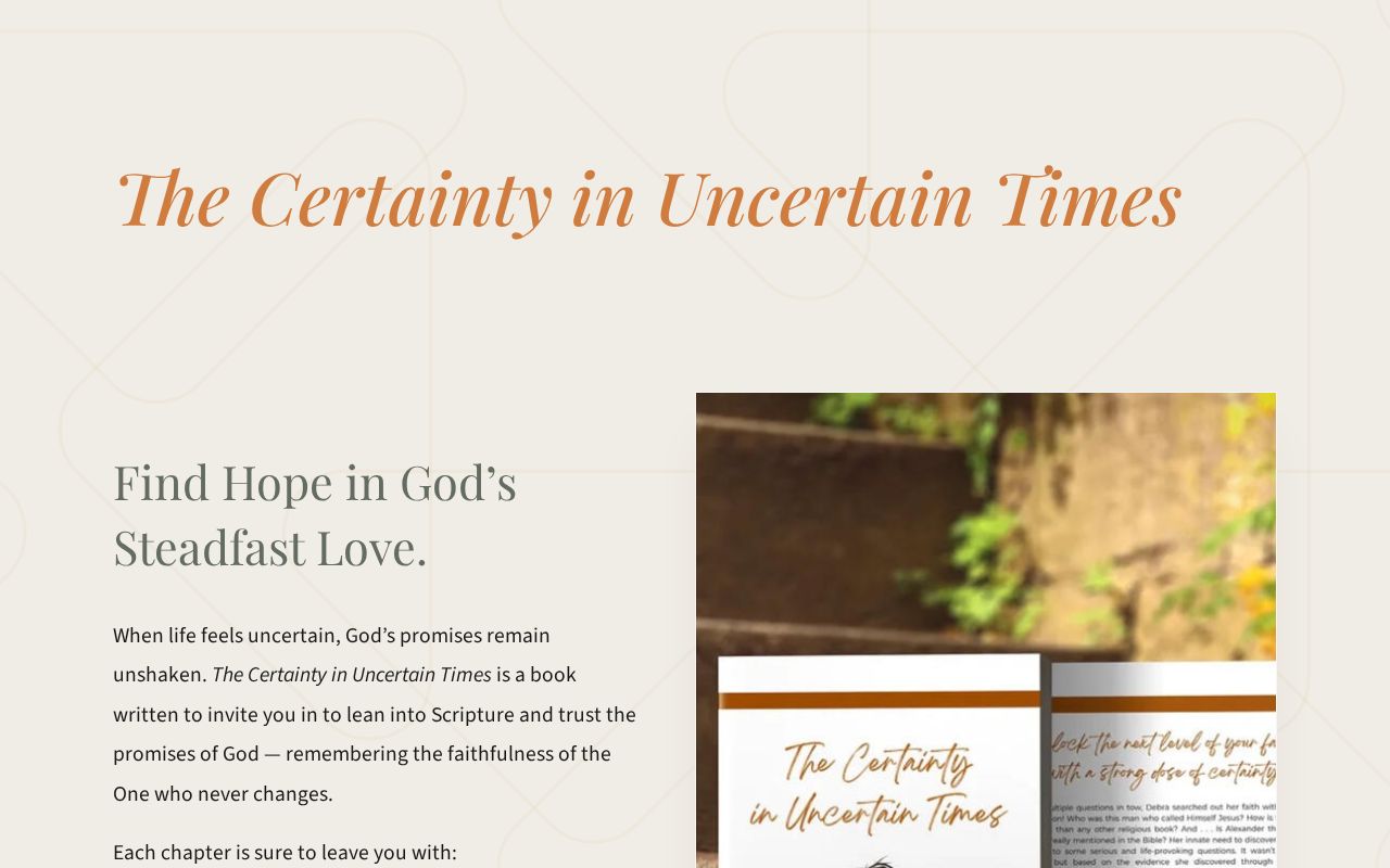 Christian Book: The Certainty in Uncertain Times